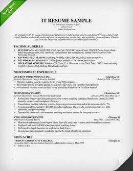 Information Technology IT Resume Sample Resume Genius