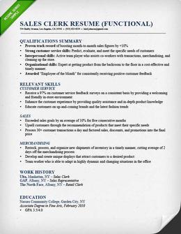 Example Of A Resume For Retail Sales