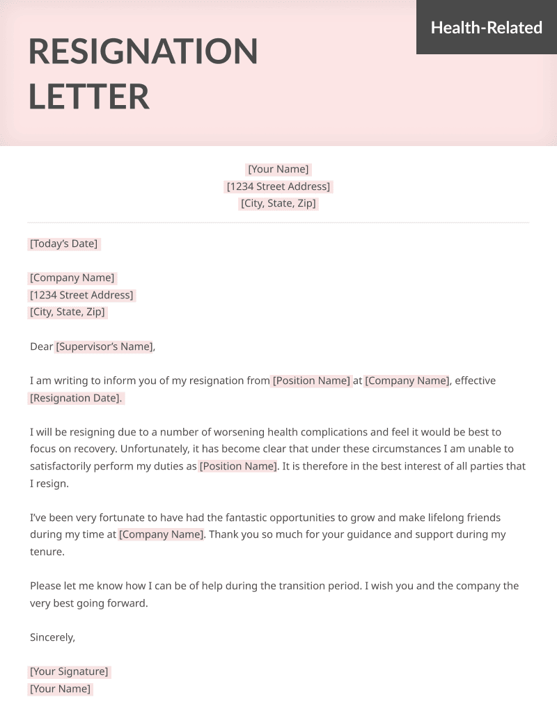 Life Specific Resignation Letter Samples Resume Genius 2022 