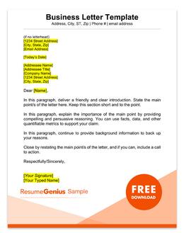 Sample Business Letter Format 75 Free Letter Templates RG