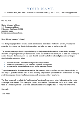 Simple Cover Letter Templates | Free Download | Resume Genius
