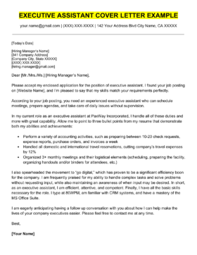 Executive Assistant Cover Letter (Example & Tips)