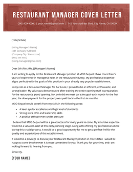 15 Manager Cover Letter Templates Cover Letter Example Cover Letter 
