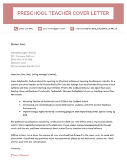 Teacher Cover Letter Example Writing Tips Resume Genius
