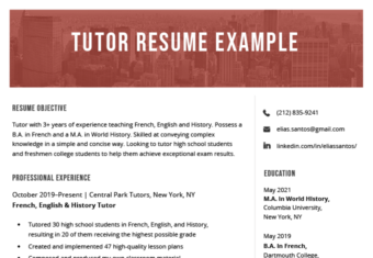 Tutor Cover Letter | Free Downloadable Sample | Resume Genius