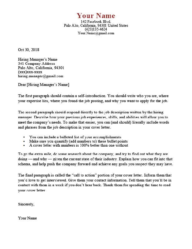 Free Google Docs Cover Letter Template FREE PRINTABLE TEMPLATES