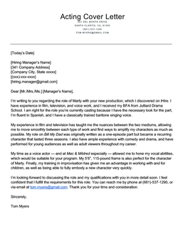 Film Cover Letter