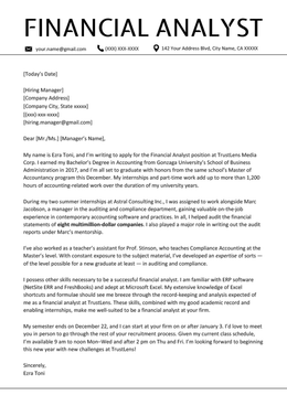Financial Analyst Cover Letter Example Template Tips 2023 