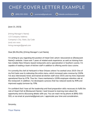 Chef Cover Letter Sample Free Download Chef Cover Letter Sample Free Download