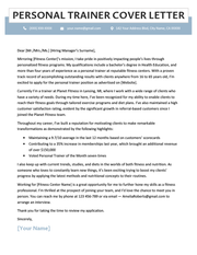 Coaching Cover Letter: Free Sample Download | Resume Genius