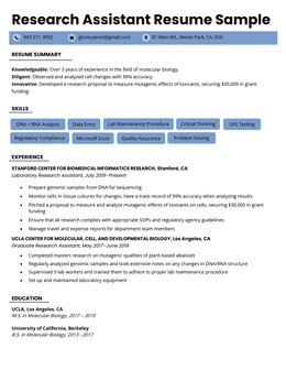 Graduate Assistant Resume Sample Writing Tips