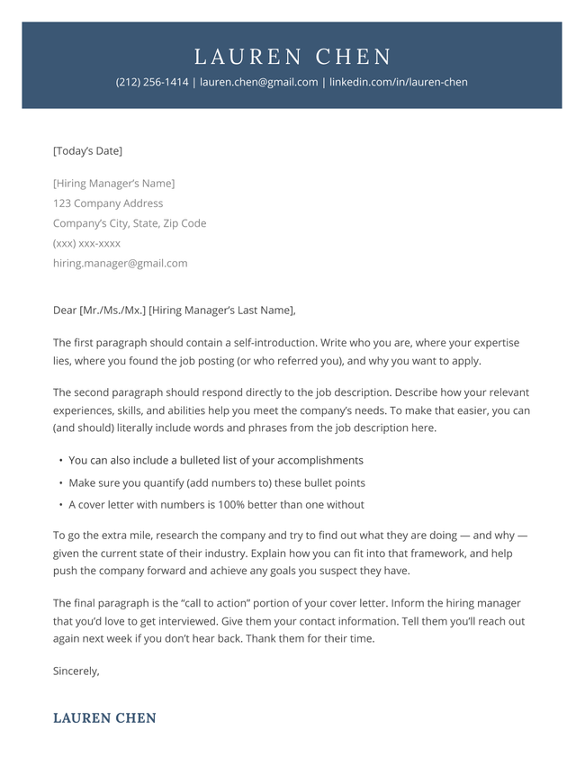 Sample Cover Letter Harvard