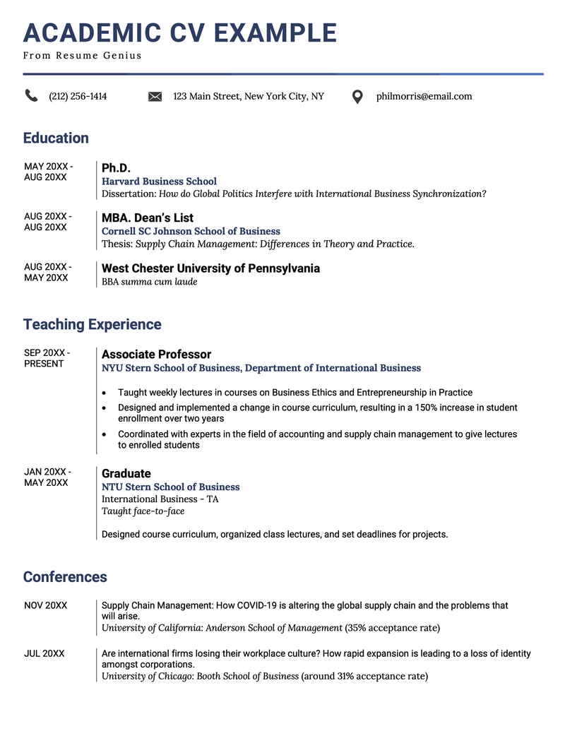 400+ CV Examples for Everyone (Academics & Non-academics)