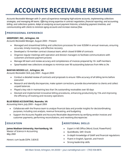 Accounts Receivable Manager Resume Yeitetc