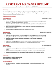 Assistant Manager Resume Samples Writing Guide Resume Genius