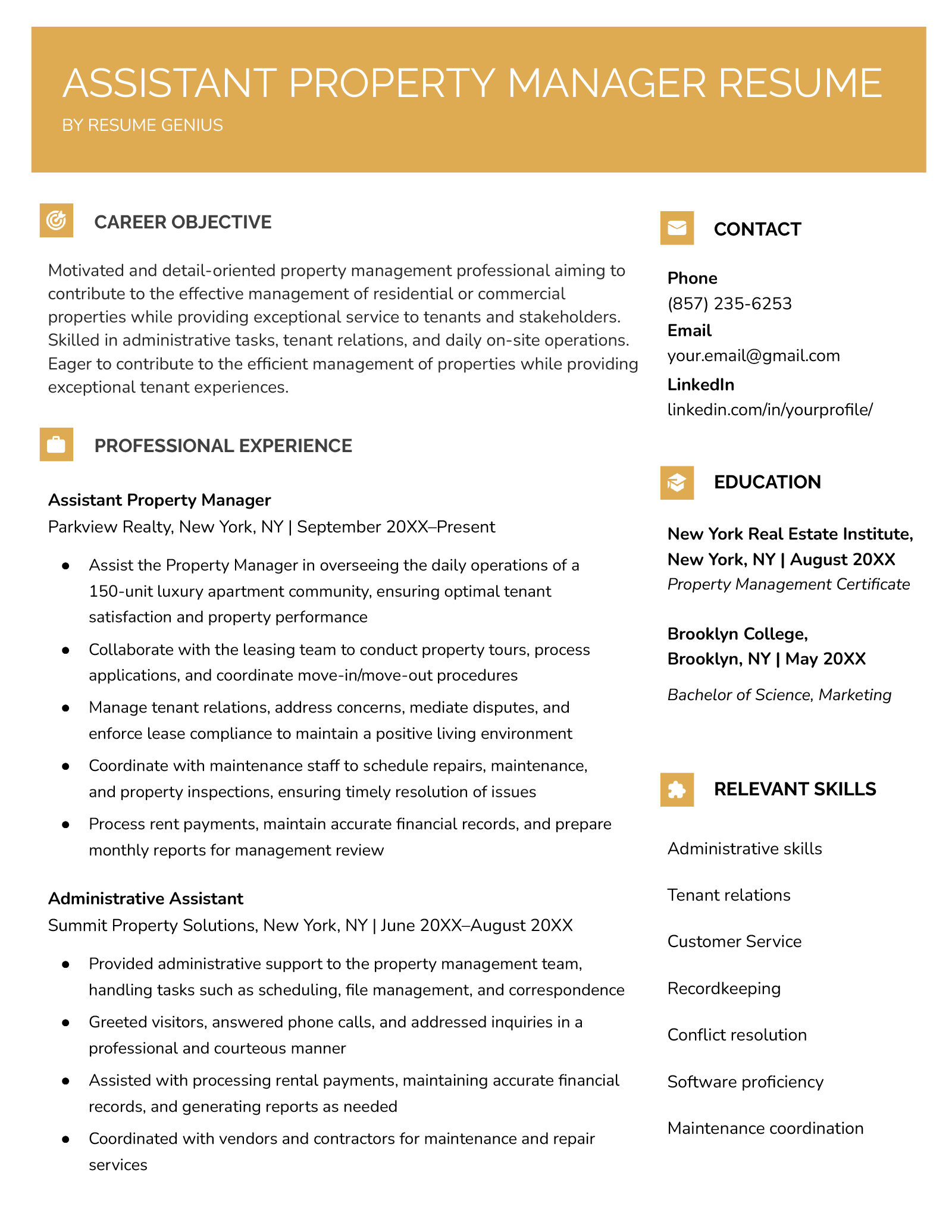 Assistant Manager Resume (Examples and Template for 2025)