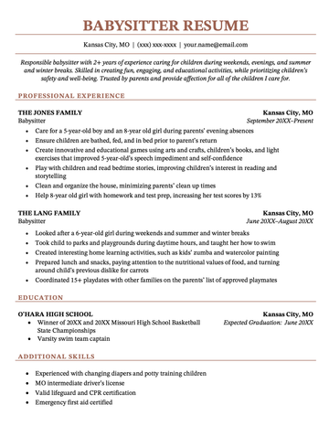 Babysitter Cover Letter Sample [Free Download]