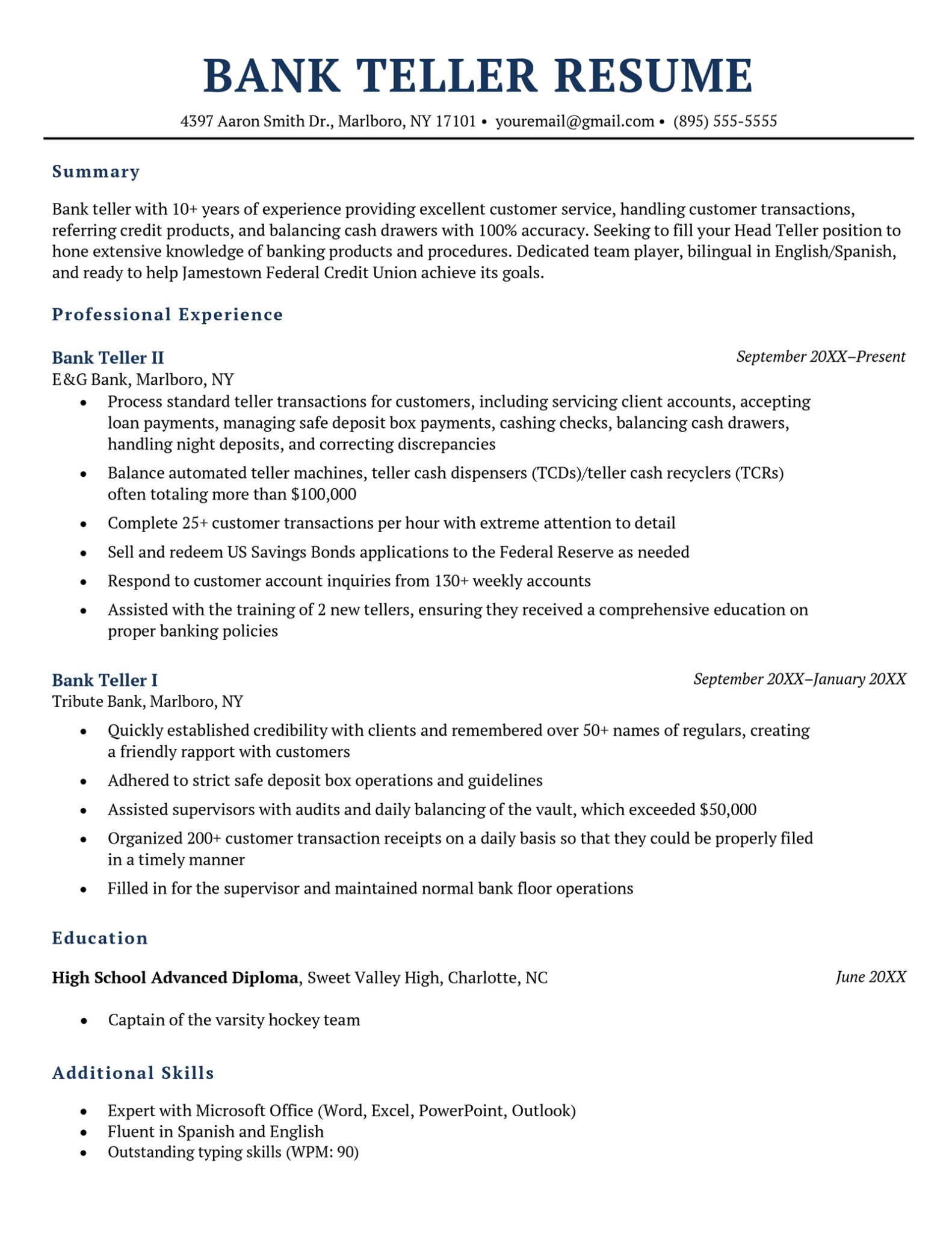 13 Banking Resume Examples, Template, & Writing Guide