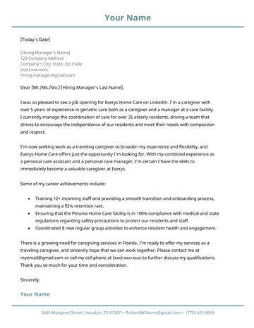 Nanny Cover Letter Sample & Writing Tips | Resume Genius