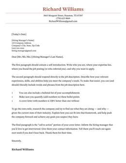 Free Cover Letter Template For Your Resume Copy Paste 