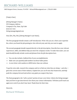Free Cover Letter Template For Your Resume Copy Paste 