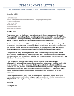 Cover Letter Examples For Government Jobs