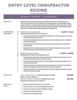 Chiropractor Resume Examples & Template for 2026