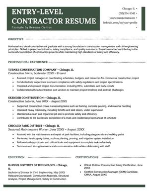Contractor Resume Examples (with Writing Tips) for 2025