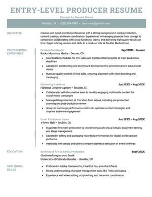 2 Producer Resume Examples [Free to Download]