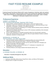 McDonald's Resume Samples & Writing Tips | Resume Genius