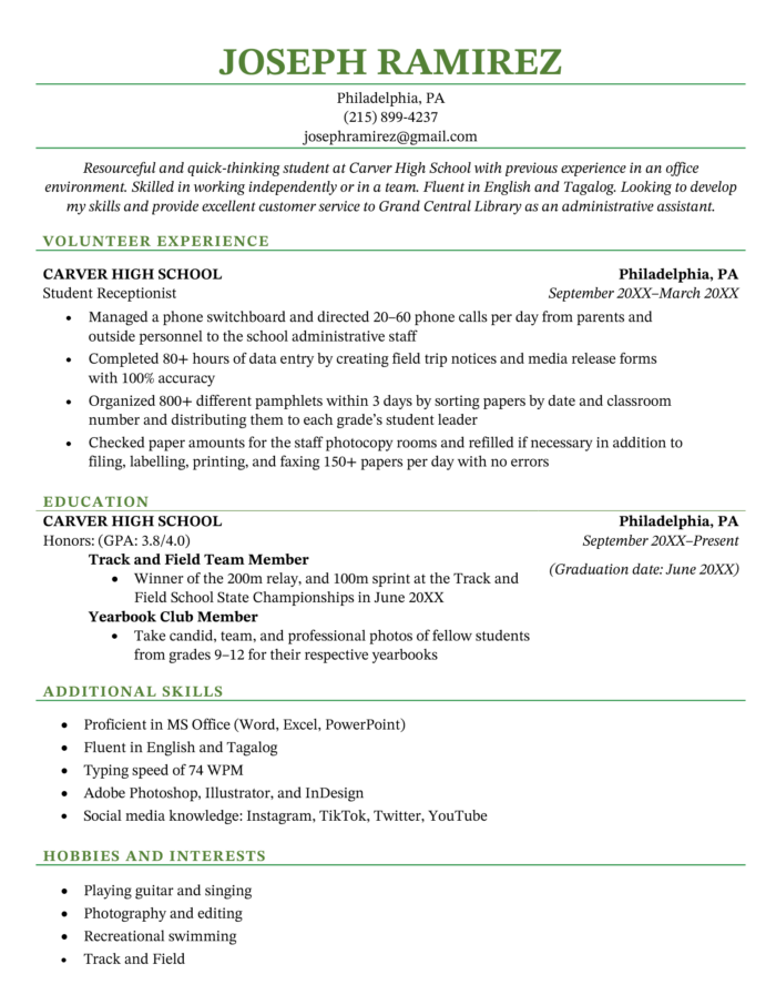How to Make a Resume for Your First Job (With 2 Examples)