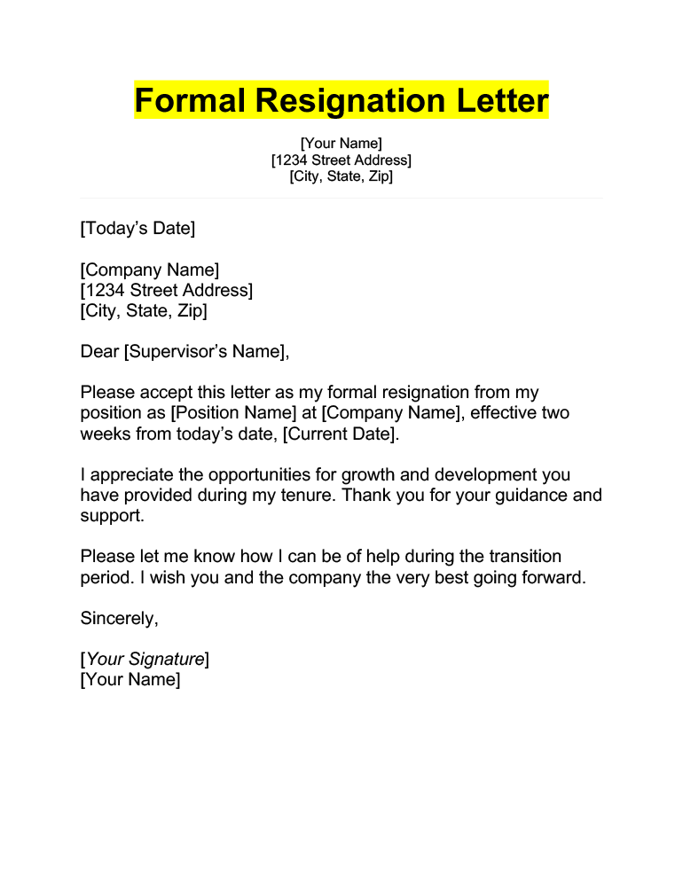 Two Weeks Notice Letter 4 Examples Template 2023 