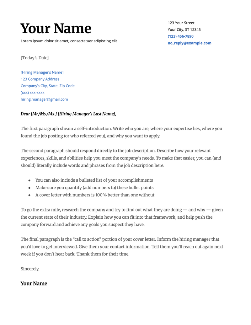 20 of the Best Free Cover Letter Templates for Google Docs