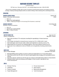 How to Use the Harvard Resume Template (Guide and Examples)
