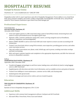 Housekeeping Resume With No Experience Resume Genius