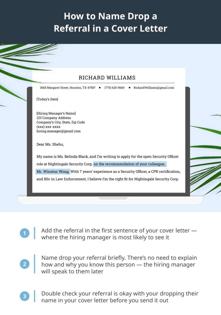 How to Name Drop with a Cover Letter Referral [+ Samples]