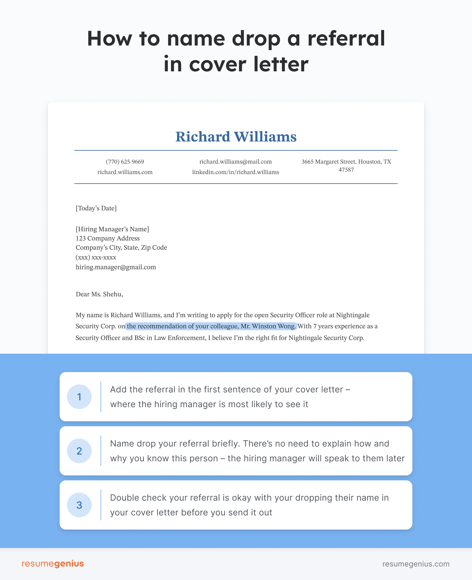 Cover Letter Examples With Referral