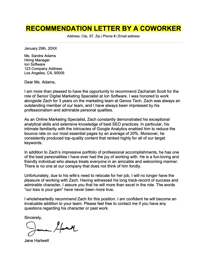 How to Write a Letter of Recommendation (Samples & Templates)