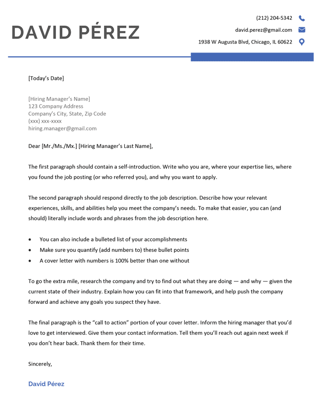 Professional Cover Letter Templates Free For Word And G Docs