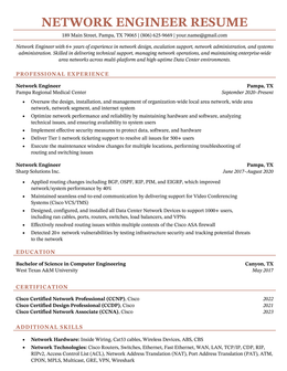 Network Engineer Resume Techguruvicky