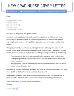 New Grad Nurse Cover Letter Free Sample Download