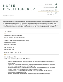 Nurse Practitioner CV Examples Writing Tips