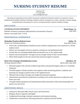 Nursing Student Resume Sample Writing Tips 