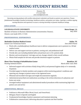 Nursing Student Resume Sample Writing Tips 