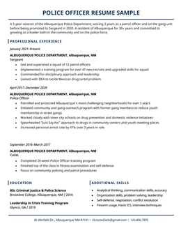 Police Officer Resume Example Tips And Skills List 