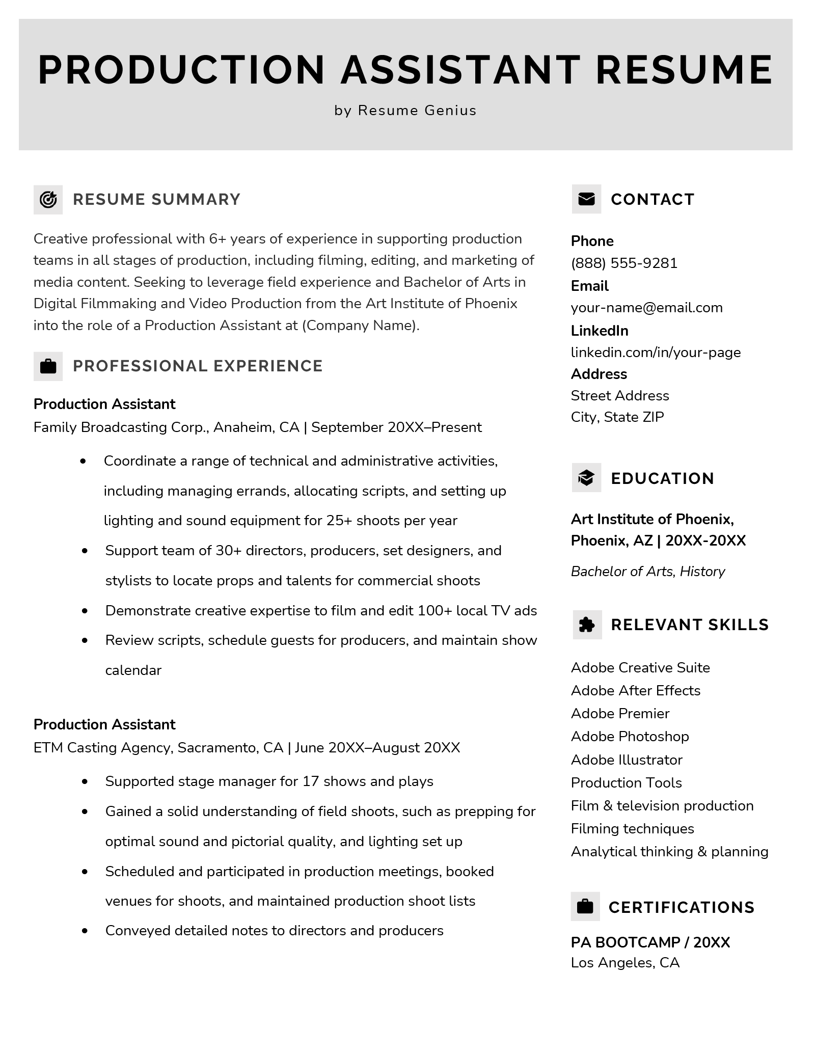 Film Resume Examples and Writing Tips for 2025