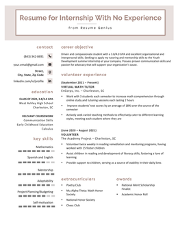 How To Make A Resume With No Experience With Examples 