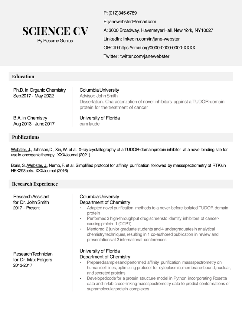 400+ CV Examples for Everyone (Academics & Non-academics)