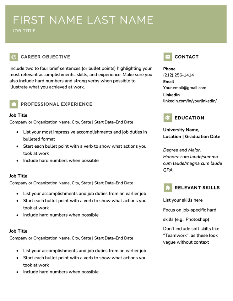 8+ Blank Resume Templates (Free to Download)