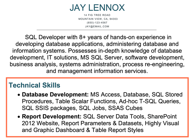 How To List Technical Skills On A Resume Resume Writing Service 